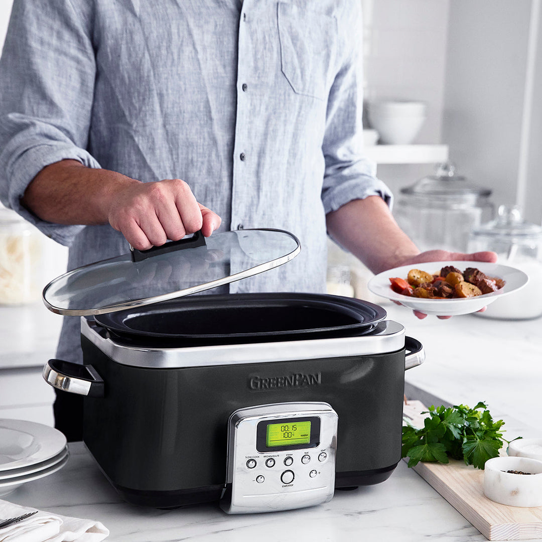 Black Non Stick Ceramic Slow Cooker | GreenPan Australia