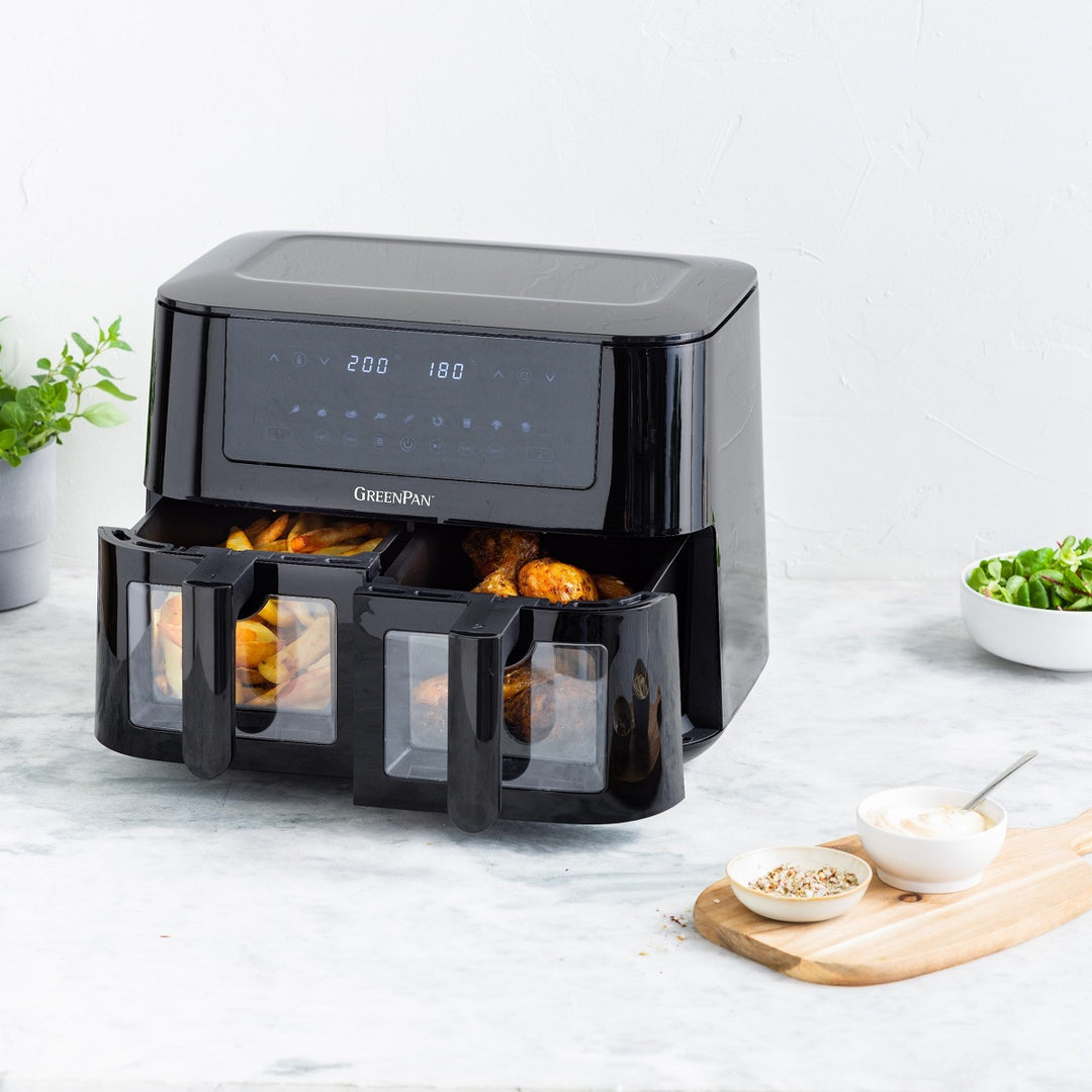 Bistro XXL Dual Zone Air Fryer - Black | Healthy Ceramic Nonstick Air ...